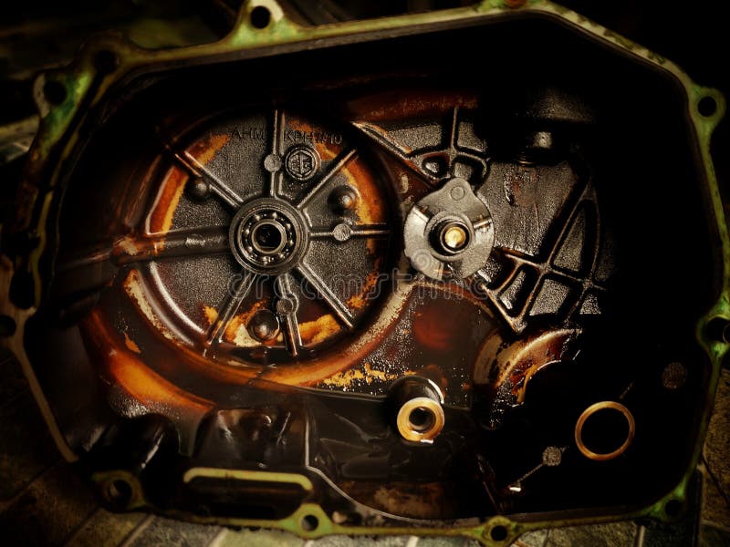 Close Up Side View of a Mechanic S Motorcycle Engine Being Repaired for ...