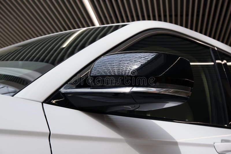 Close-up Side View Mirror of a Modern SUV Car Stock Photo - Image of ...