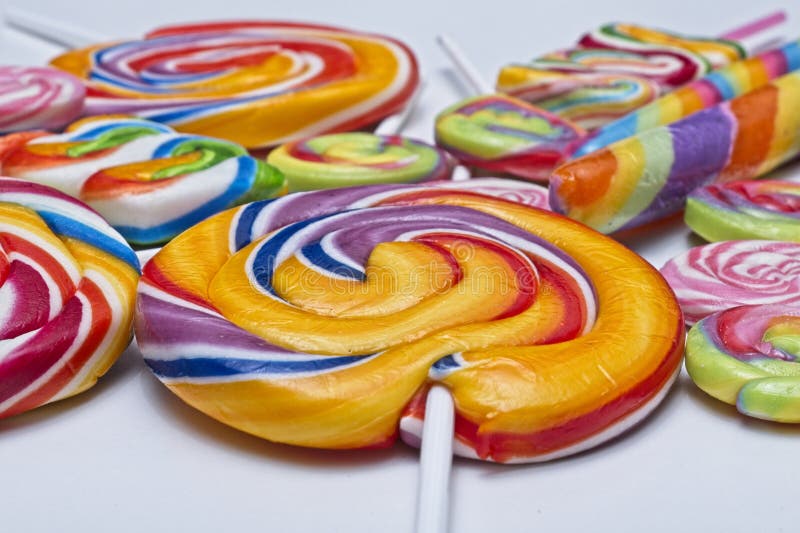 Close Up Side View of Multicolored Candies with Selective Focus Stock ...