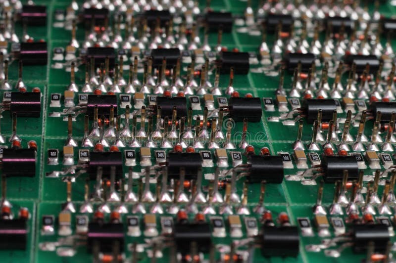 Close-up Side View of a PCB Board with SMD Components Stock Image ...