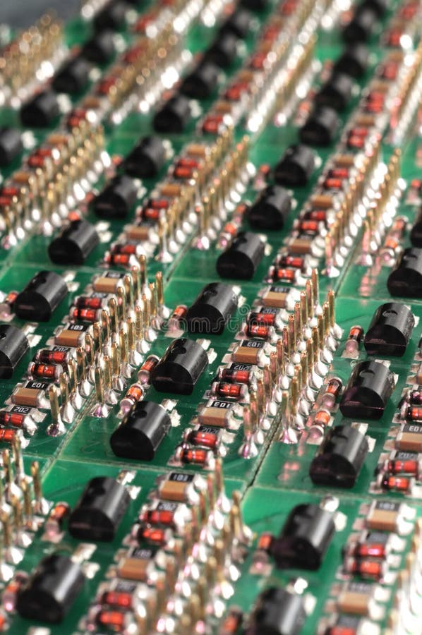 Close-up Side View of a PCB Board with SMD Components Stock Photo ...