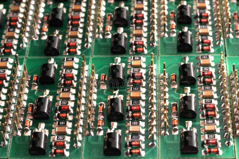 Close-up Side View of a PCB Board with SMD Components Stock Image ...