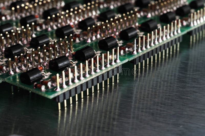 Close-up Side View of a PCB Board with SMD Components Stock Photo ...