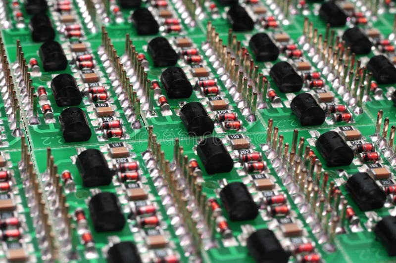 Close-up Side View of a PCB Board with SMD Components Stock Photo ...