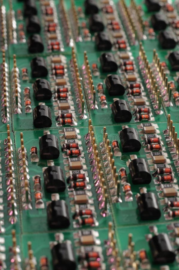Close-up Side View of a PCB Board with SMD Components Stock Image ...