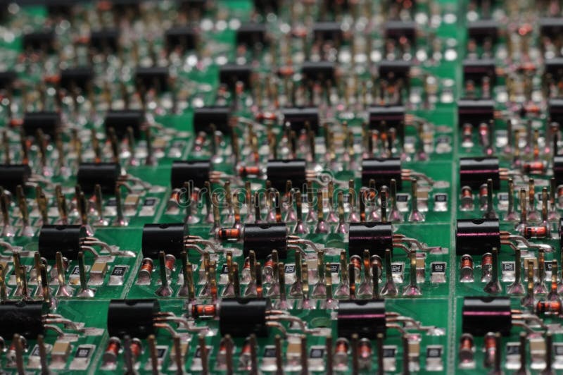 Close-up Side View of a PCB Board with SMD Components Stock Image ...