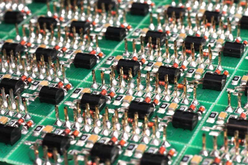 Close-up Side View of a PCB Board with SMD Components Stock Image ...