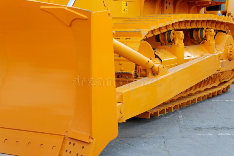 Close-up Side View of a Tracked Heavy Bulldozer Stock Image - Image of ...