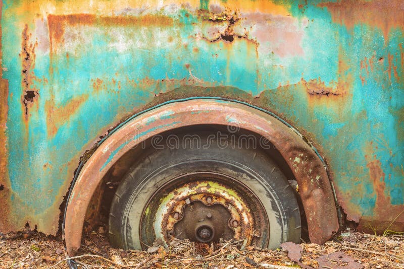 Close Up of the Side of a Vintage Scrap Car Stock Image - Image of rust ...