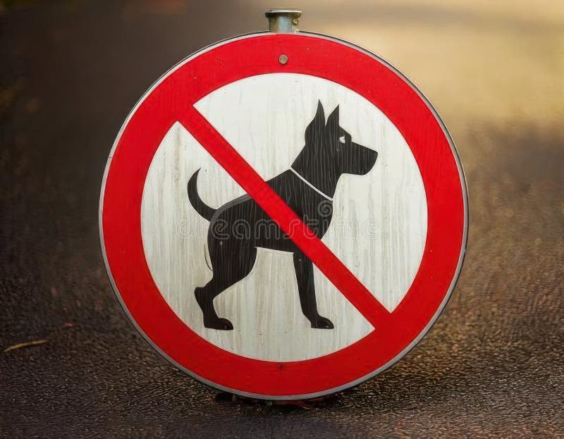 Close Up Sign Forbidden for Dogs Stock Illustration - Illustration of ...
