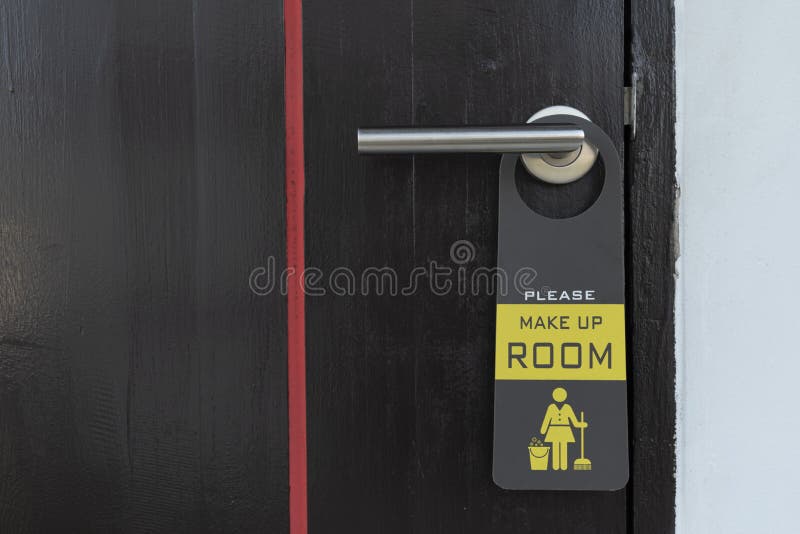 Close Up of the Sign -Please Make Up Room on Door Handle Stock Photo ...