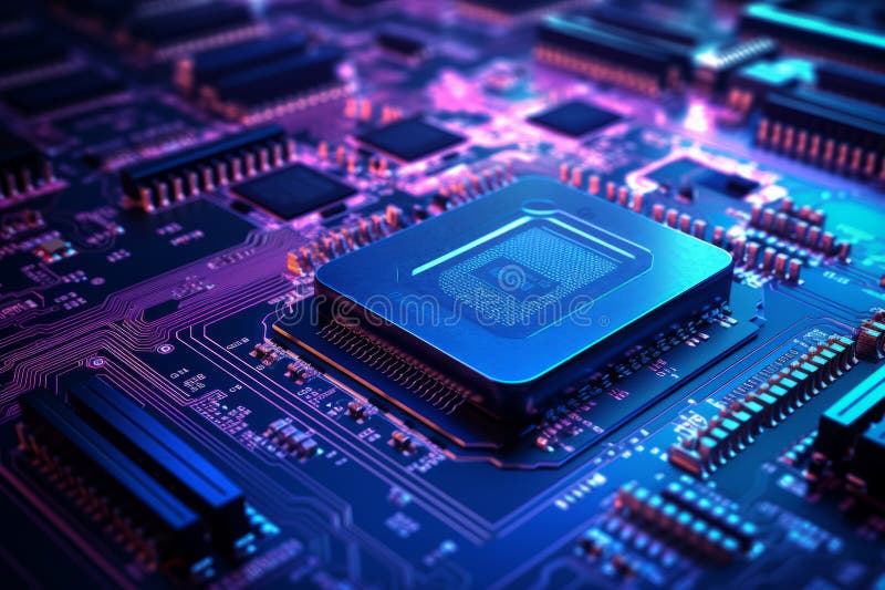 Close-up of Silicon Die are Being Extracted from Semiconductor. Neon ...