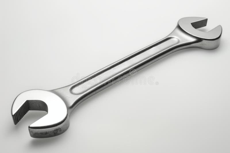 Shiny Metal Wrench on White Background Stock Illustration ...