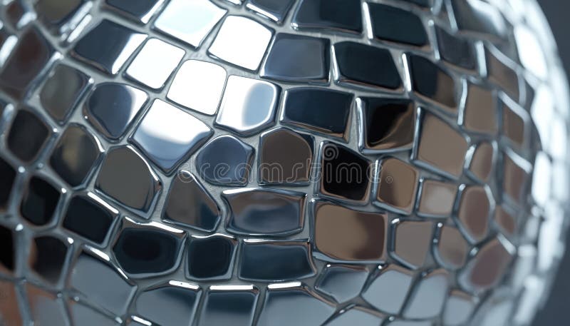 Close-up of Silver Disco Ball Tile Segments Pattern. Reflective ...
