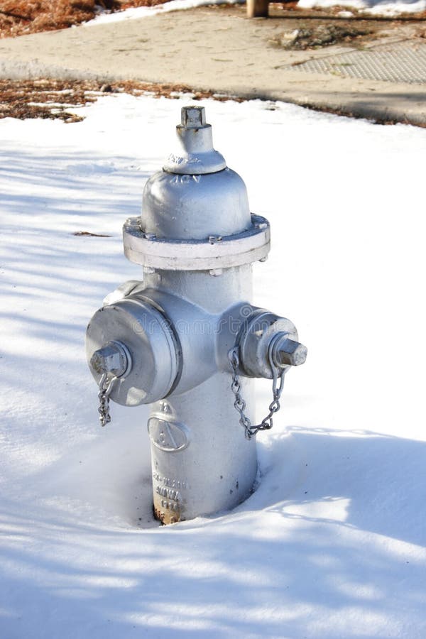 Fire Hydrant Partially with Melting Snow after Winterstorm Stock Image ...
