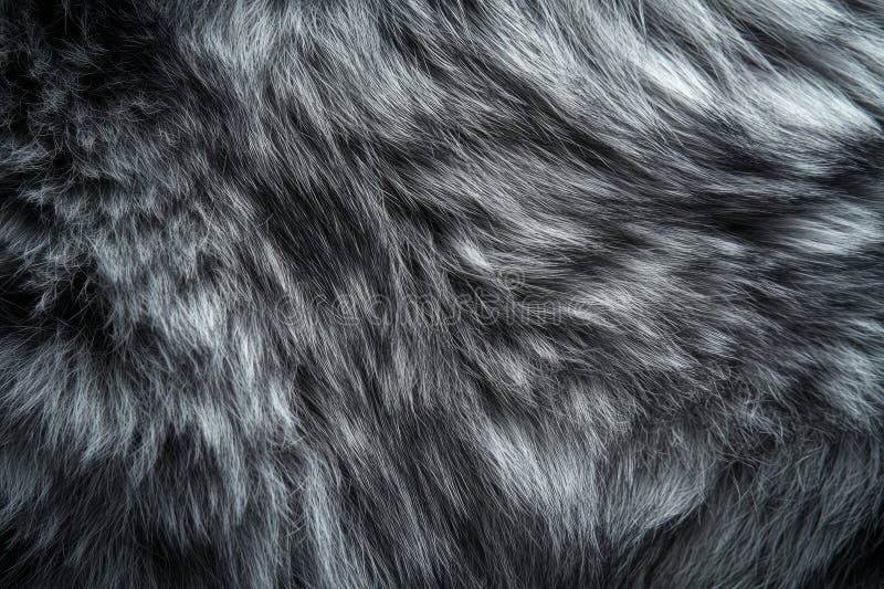 Close Up of Silver Fox Fur, Highlighting Its Soft Texture and Gray ...
