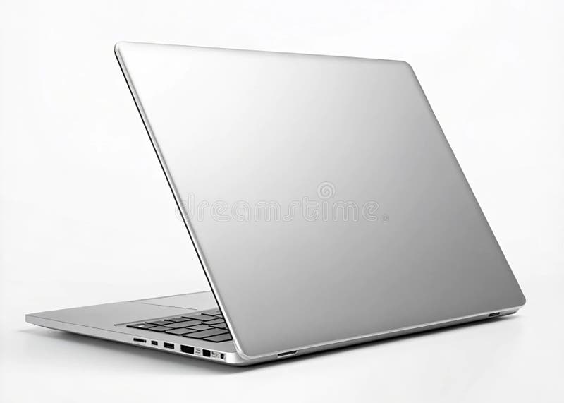 Close Up on Silver Laptop Isolated Stock Illustration - Illustration of ...