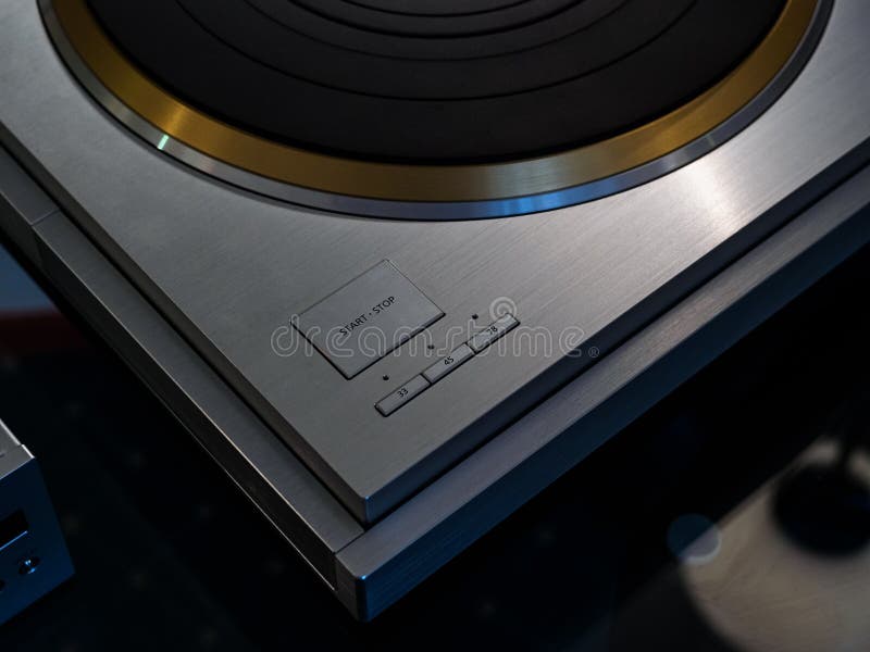 Silver Metal Vinyl Turntable Control Panel Stock Photo - Image of ...