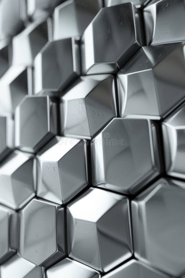 A Close Up of a Silver Object with a Hexagonal Shape Stock Image ...
