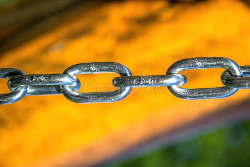 Close Up of Silver Steel Chain Link Stock Image - Image of closeup ...