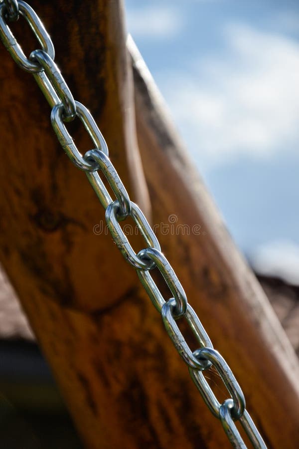 Close Up of Silver Steel Chain Link Stock Image - Image of glitter ...