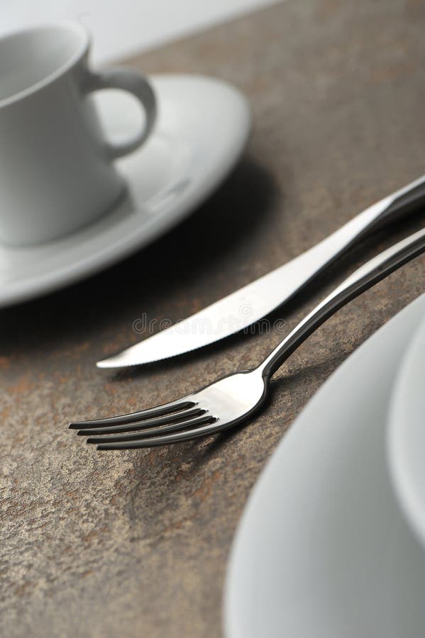 Close-up of silverware stock image. Image of steel, indoors - 22736627