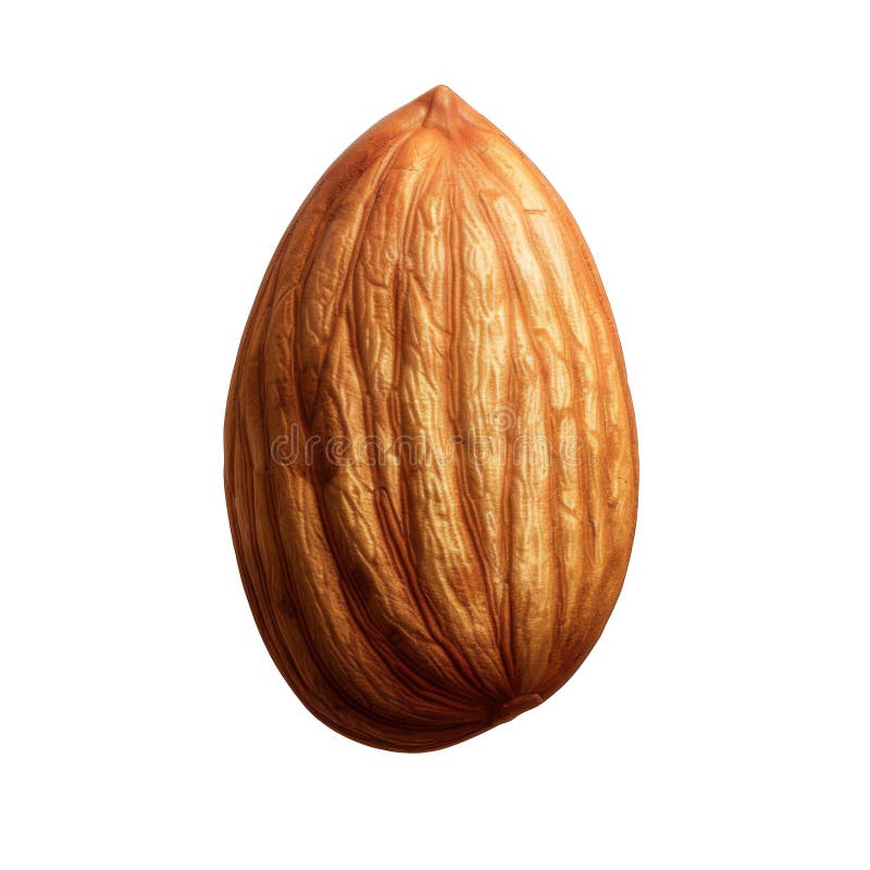 Close-up of a Single Almond with Detailed Surface Texture Stock Photo ...