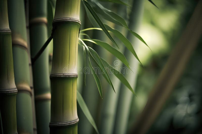 Close Up Of A Single Bamboo Tree With Its Tall And Slender Trunk Visible Stock Image Image Of