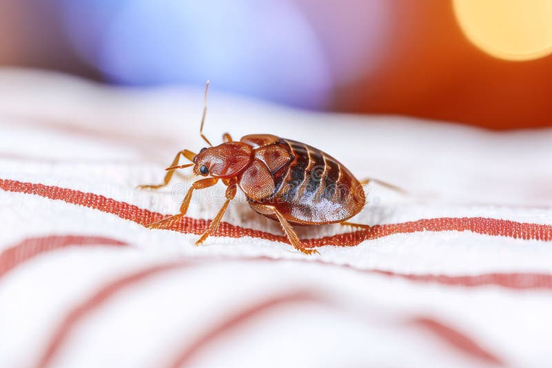 Close Up of a Single Bed Bug on Fabric in a House Stock Image - Image ...