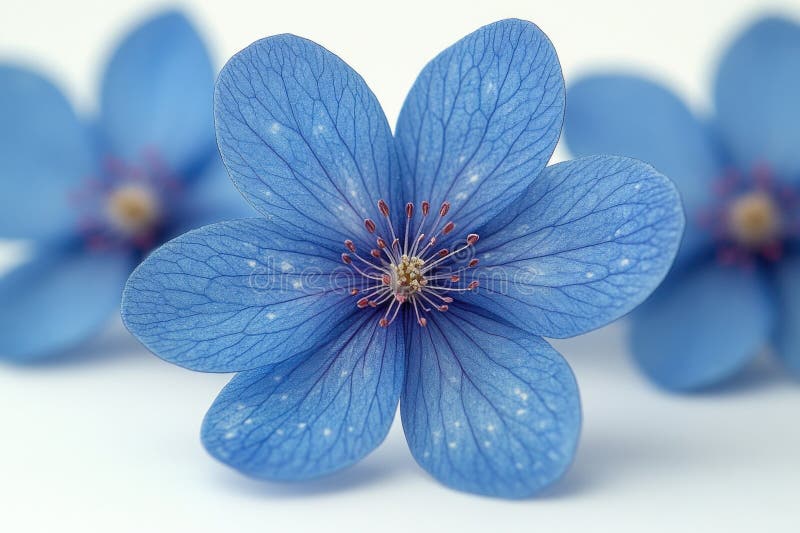 Close-up of a Single Blue Flower on a White Background Stock Photo ...