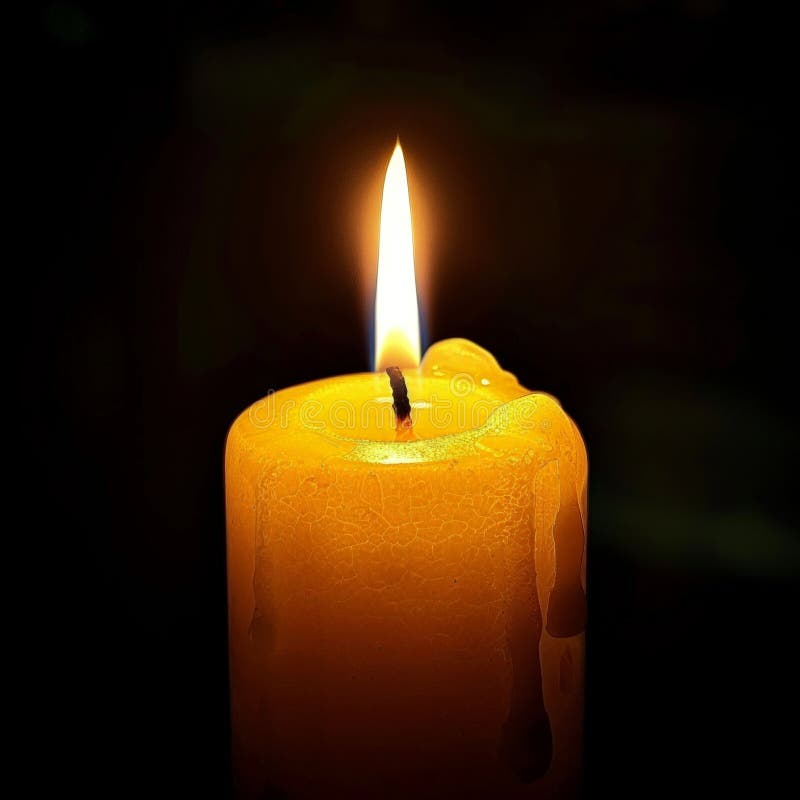 Close Up Single Burning Candle Dark Setting Stock Photos - Free ...