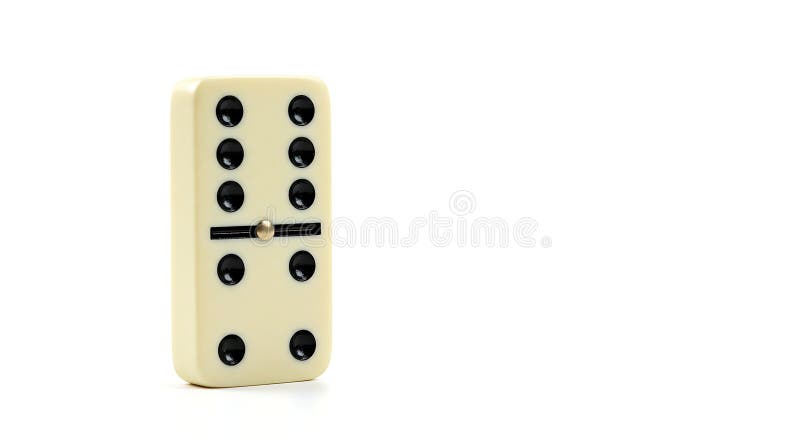 Close-up of a Single Domino Tile, Five and Five, Isolated on White ...