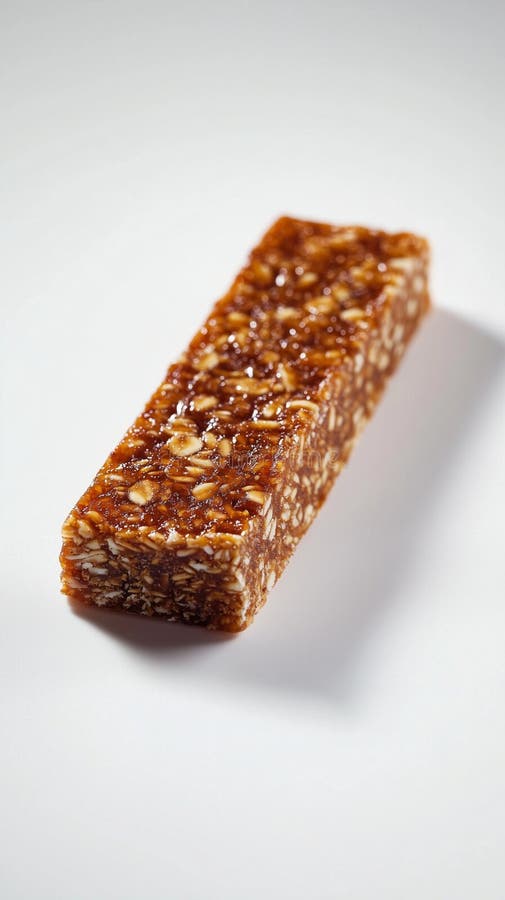 A Close-up of a Single Energy Bar Centered on a Solid White Background ...