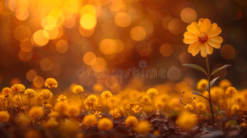 A Close Up of a Single Flower in the Middle of Many Flowers, AI Stock ...