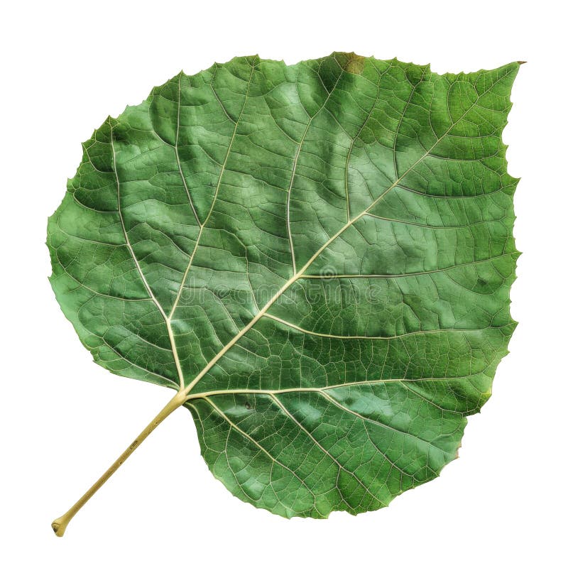 Close-up of a Single Green Leaf with Prominent Veins Stock Photo ...