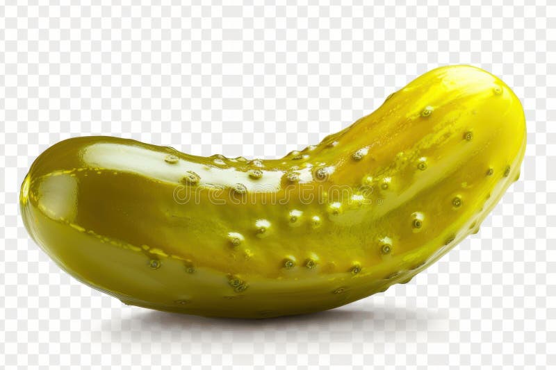 A Close-up of a Single Green Pickle with a Bumpy Texture, Isolated on a ...