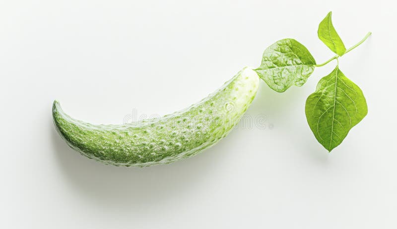 Green Vegetable with Leaf on White Background Stock Illustration ...