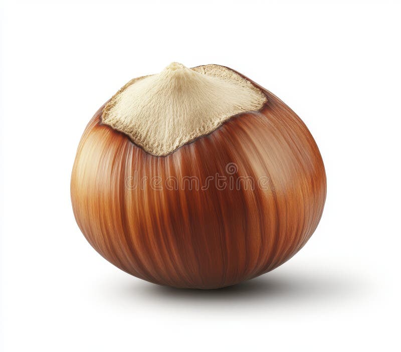 Single Hazelnut with Cracked Shell on White Background Stock ...