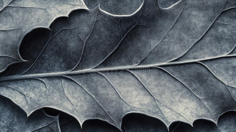 A Close-up of a Single Leaf in Black and White Stock Photo - Image of ...