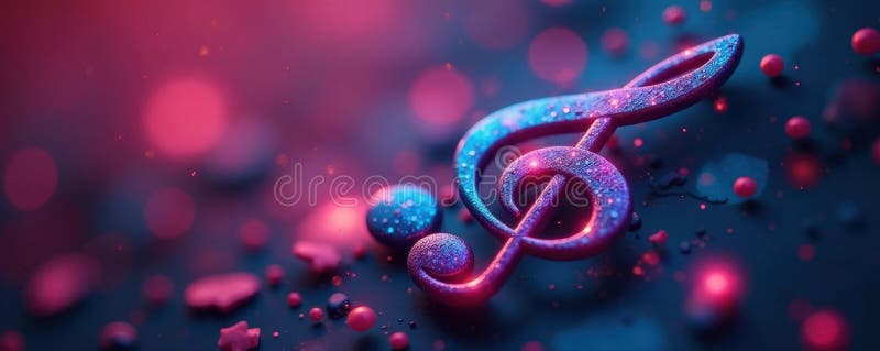 Close Up of a Single Musical Note, Treble Clef Visible, Stage, Concert ...
