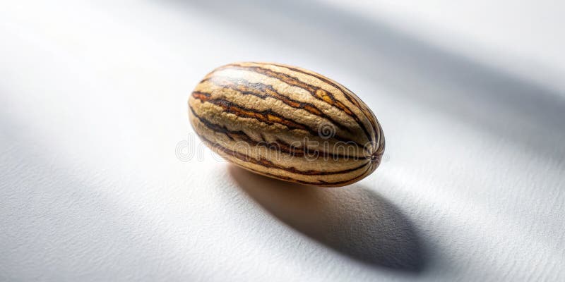 Close-up of a Single, Organically Textured Seed with Striped Markings ...