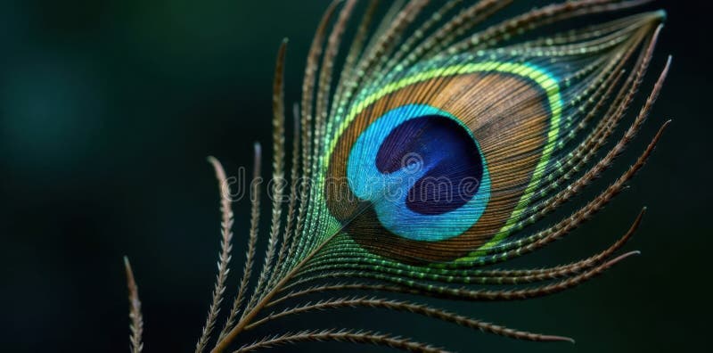 Close Up of a Single Peacock Feather Showcasing Its Eye Pattern ...