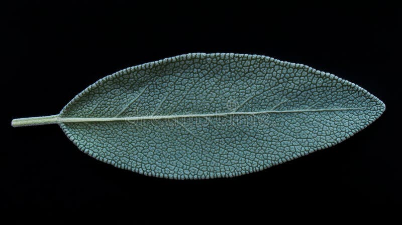 Close-up of a Single Sage Leaf with Detailed Veins and Texture Stock ...
