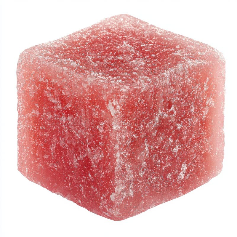 Red Cube Shaped Jelly Candy with Sugar Crystals Stock Illustration ...
