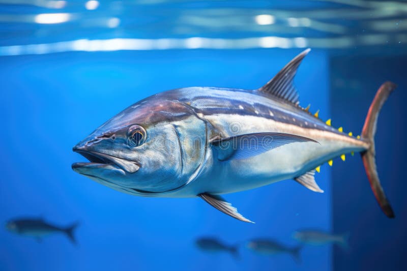 Close-up of a Single Tuna Fish in a Modern Office Aquarium Stock Photo ...