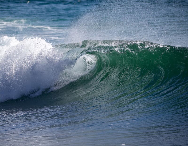 Close-Up of a Single Wave Rolling in Stock Photo - Image of beauty ...