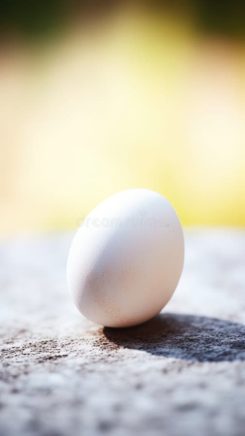 Close-up of a Single White Egg on a Textured Surface Stock Illustration ...