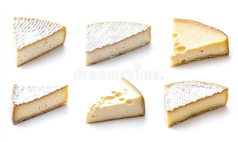 A Close Up of Six Different Types of Cheese Stock Image - Image of ...