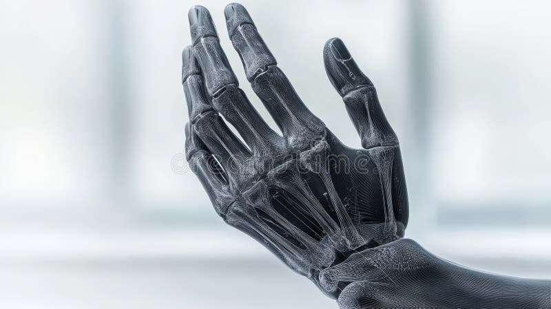 A Close-up of a Skeletal Hand, Showcasing the Intricate Structure of ...