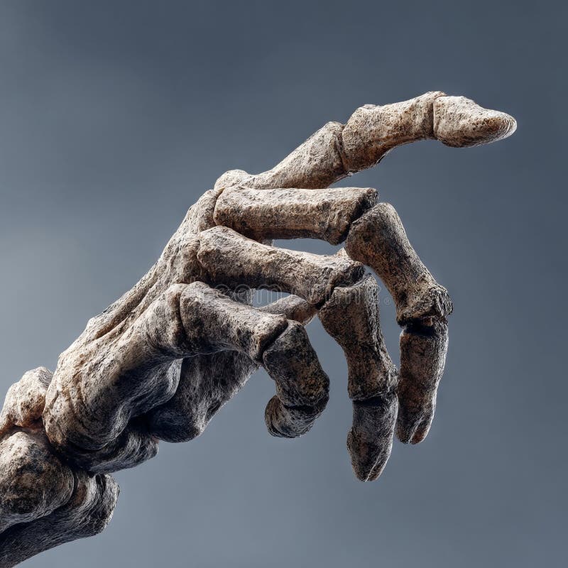 A Close Up of a Skeleton Hand Reaching Out To Touch Something Stock Photo - Image of rope ...